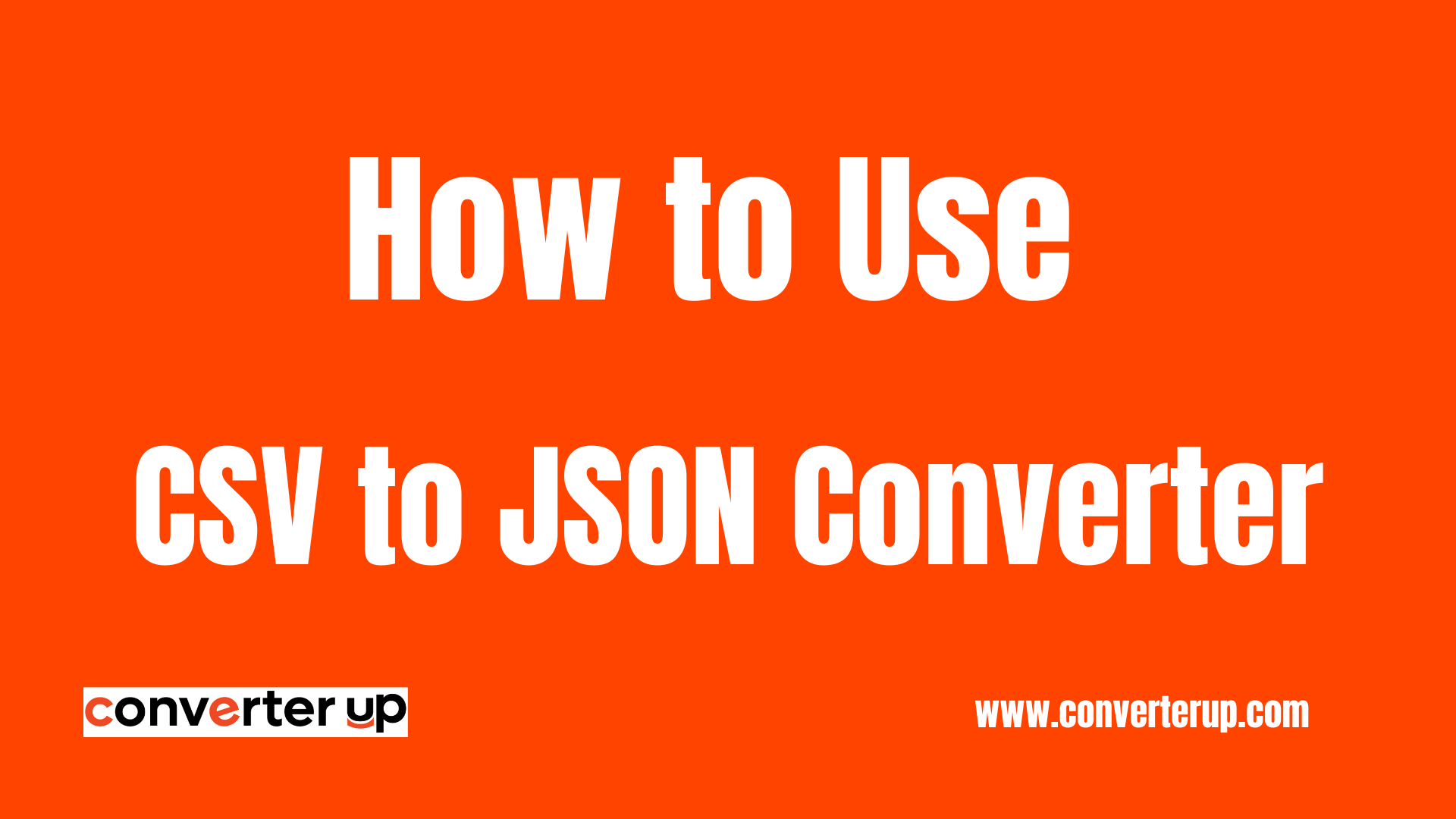 Cómo usar CSV a JSON Converter